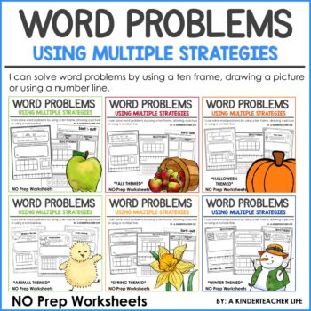Solve Word Problems Using Multiple Strategies - A Kinderteacher Life