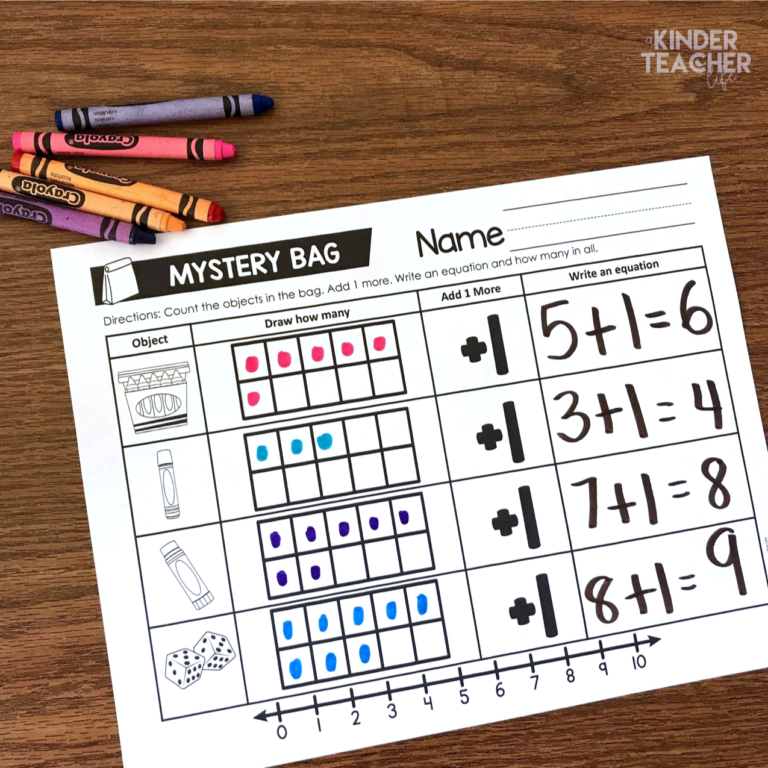 One More, One Less Math Center Activities - A Kinderteacher Life