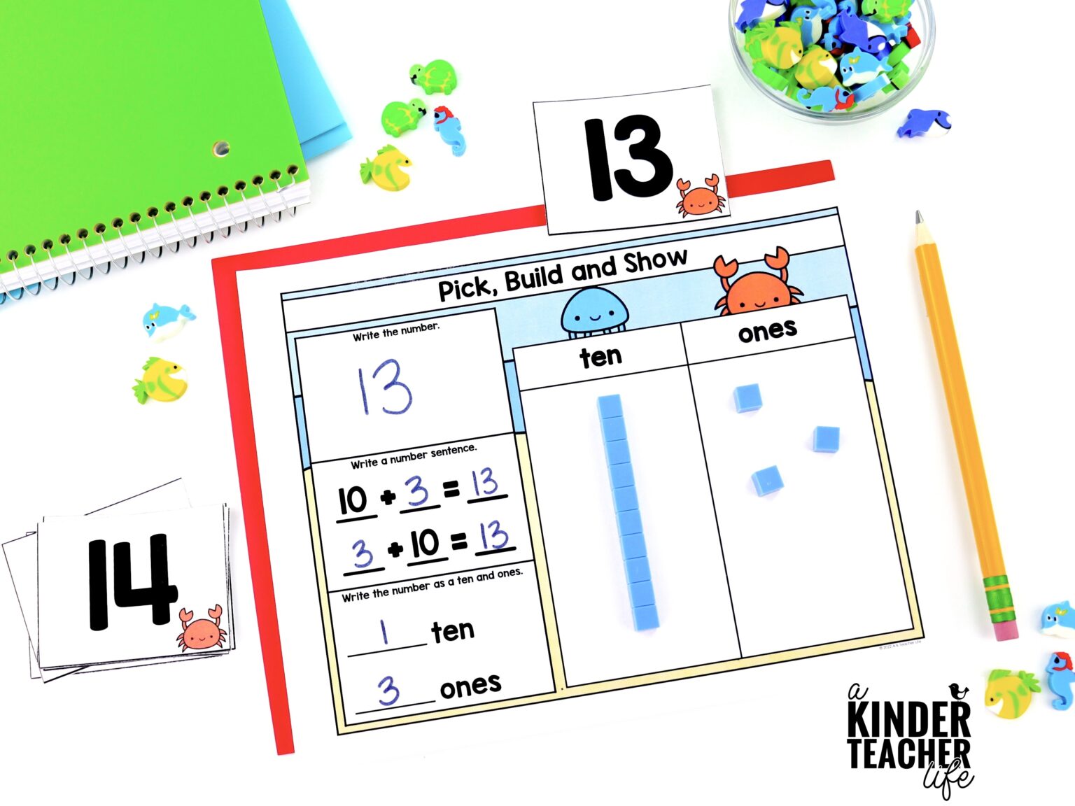 Show the Number 4 Ways MATH CENTER - A Kinderteacher Life